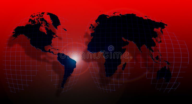 Globo do mundo em um grid2 ilustração stock. Ilustração de mundo - 3940926