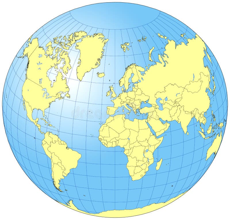 Globo inteiro do mundo ilustração do vetor. Ilustração de oceanos ...