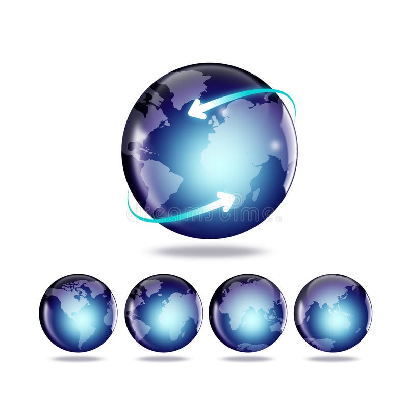 Globo y mapa del mundo stock de ilustración. Ilustración de continente ...