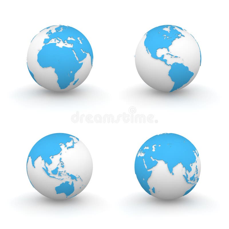 Globos 3D en azul stock de ilustración. Ilustración de tierra - 9436443