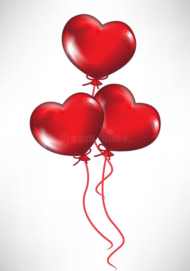 Globos Con Forma De Corazón Ilustración del Vector - Ilustración de ...