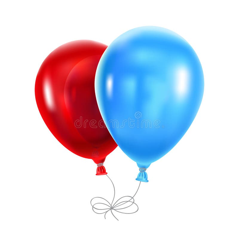 Globos rojos y azules ilustración del vector. Ilustración de manojo ...