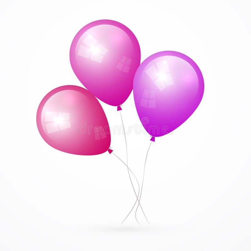 Globos rosas vectoriales ilustración del vector. Ilustración de rosa ...