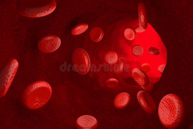 Globules Rouges Dans La Veine, Rendu 3D Illustration Stock ...