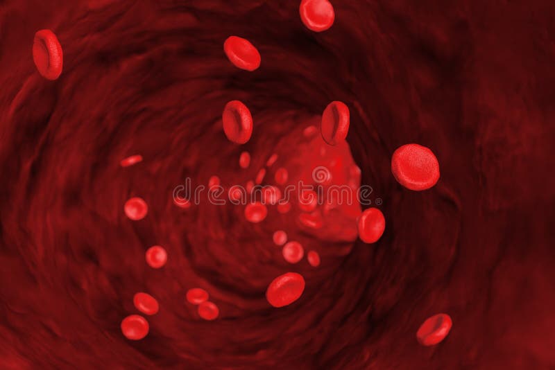 Globules Rouges Dans La Veine Rendu 3d Illustration Stock ...