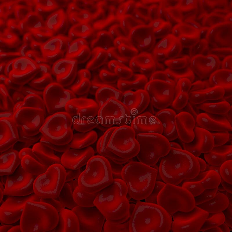 Globules Rouges En Forme De Coeur Illustration Stock - Illustration du ...