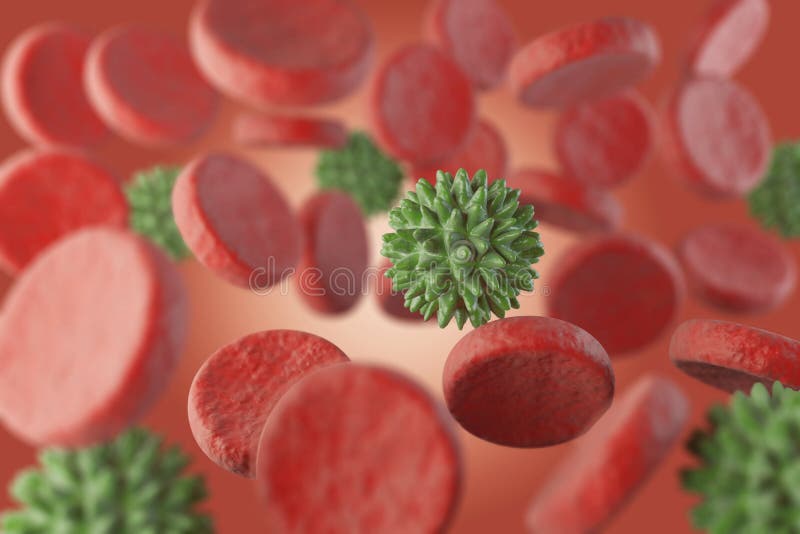 Globules Sanguins De Attaque De Virus Illustration Stock - Illustration ...