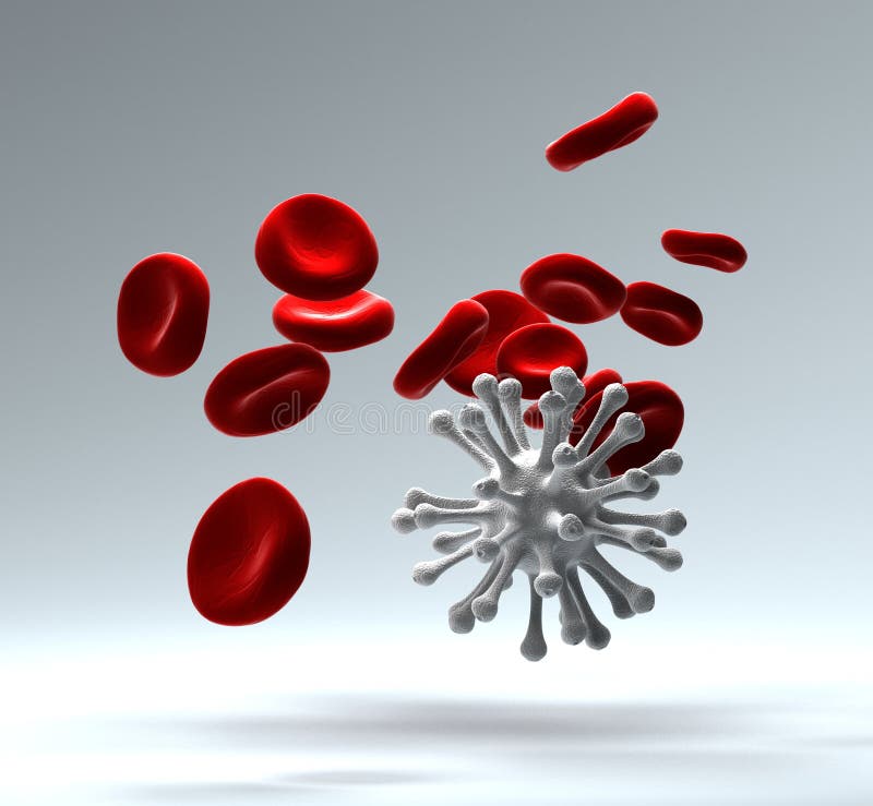 Cellules Sanguines Et Flux Viral Illustration Stock - Illustration of ...