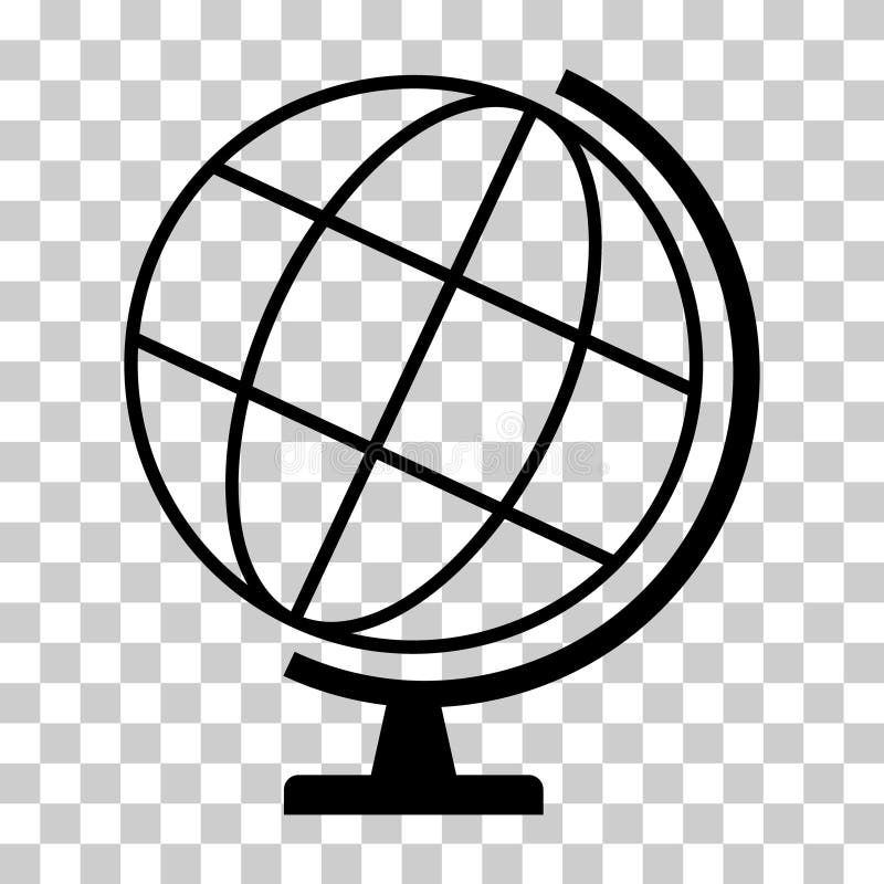 Globus Map Icon, Earth Sign Globe Symbol, Website Design Concept Vector ...