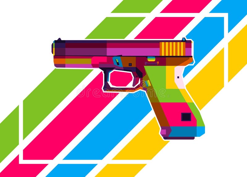 Glock Handgun in WPAP Colorful Modern Art Stock Image - Illustration of ...