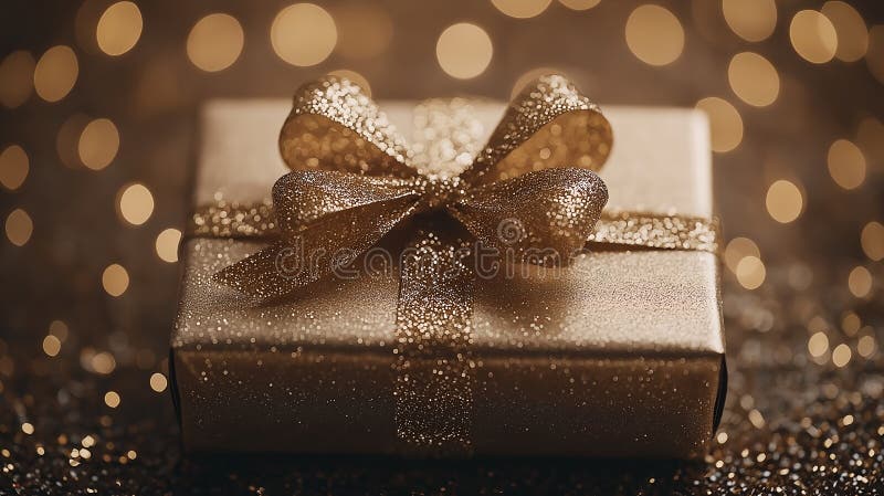Glod Gift Box for a Luxurious Holiday Celebration Stock Illustration ...