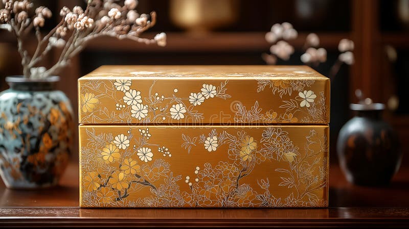 Glod Luxury Gift Box for a Luxurious Holiday Celebration Stock ...