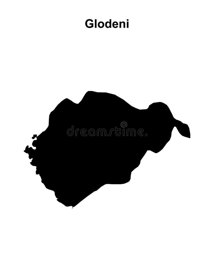 Glodeni outline map stock vector. Illustration of template - 360610135