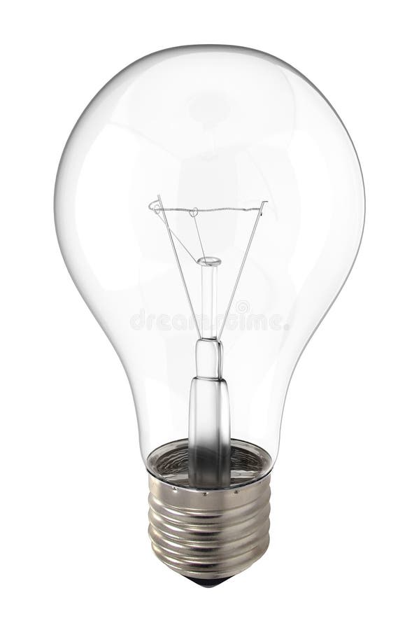 Lege Gloeilamp Op Witte Achtergrond Stock Afbeelding - Image of glas ...