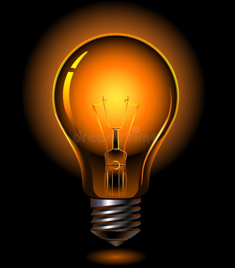 Gloeilamp vector illustratie. Illustration of achtergrond - 8550069
