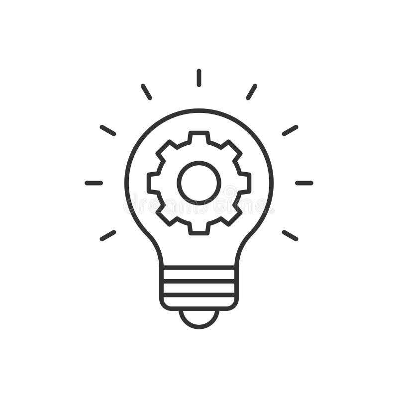 Gloeilamp Met Hersenen Binnen Pictogram Vector Illustratie ...