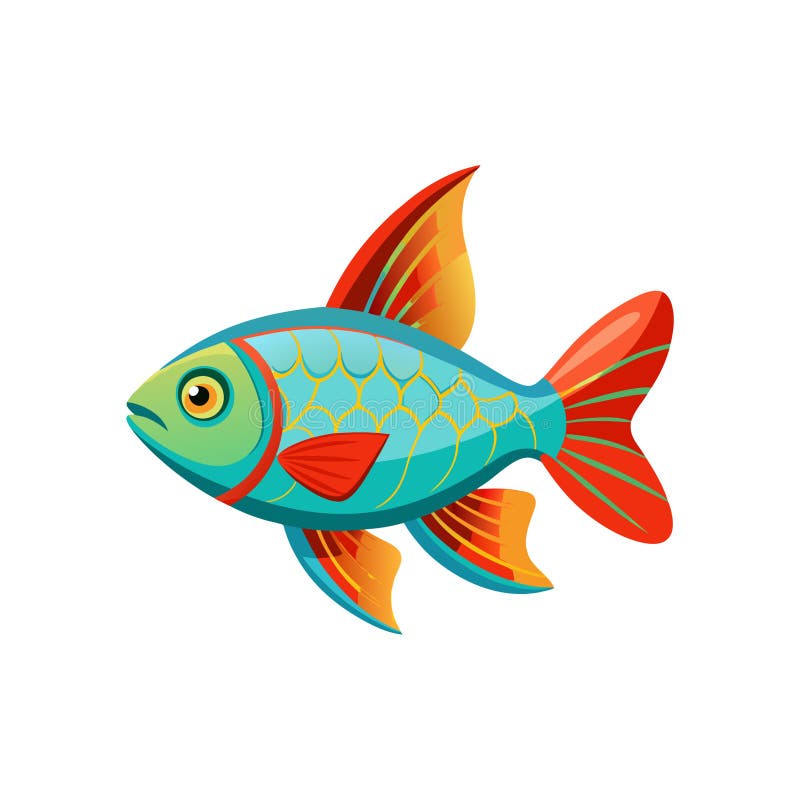 Glofish: Stunning Realistic Illustration in Vibrant Colors Stock Photo ...