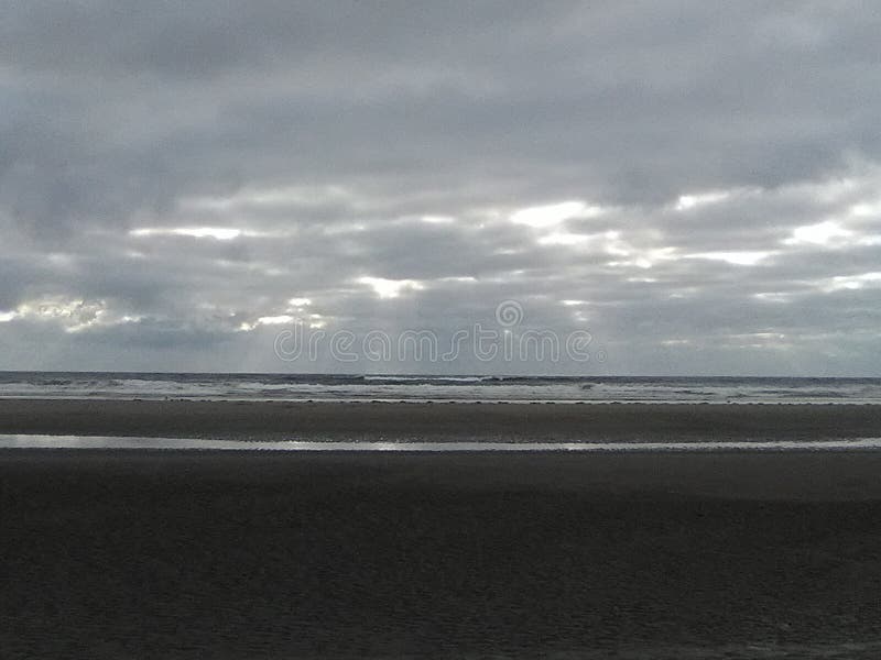 Gloomy Beach Coast of the Village of Vic. Iceland. Deserted Cloudy ...