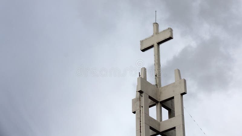 The gloomy day s cross stock image. Image of hope, rain - 58901239