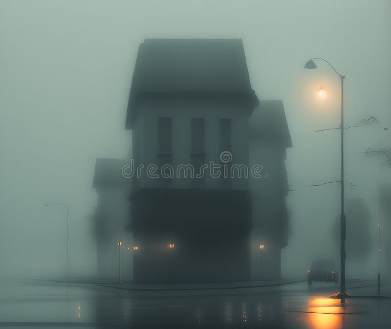 Gloomy Evening, Generative AI Illustration Stock Illustration ...