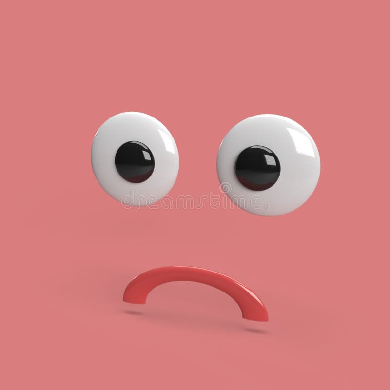 Gloomy Face. 3d Rendering Illustration Stock Illustration ...