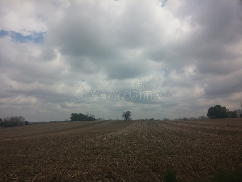 A Gloomy Field Road in the Middle of the Countryside in Dramatic ...