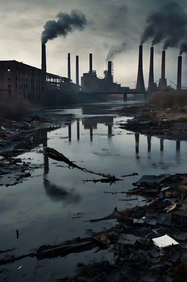 Gloomy Industrial Riverfront: a Haunting Depiction of Environmental ...