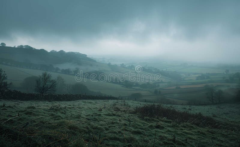 Gloomy Landscape, Generative Ai Stock Illustration - Illustration of ...