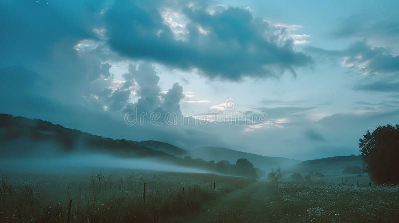 Gloomy Landscape, Generative Ai Stock Illustration - Illustration of ...