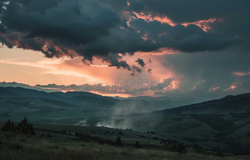 Gloomy Landscape, Generative Ai Stock Illustration - Illustration of ...