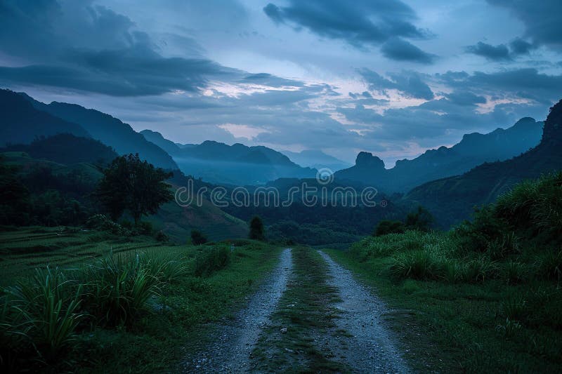 Gloomy Landscape, Generative Ai Stock Illustration - Illustration of ...