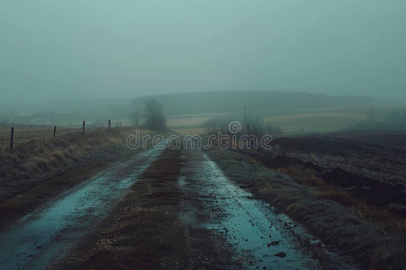 Gloomy Landscape, Generative Ai Stock Illustration - Illustration of ...