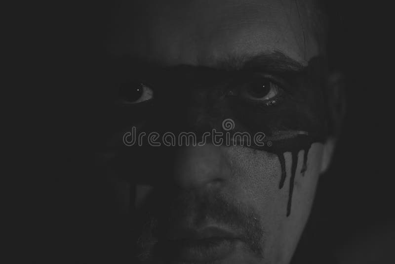 Gloomy Portrait of a Young Man Stock Image - Image of single, makeup ...