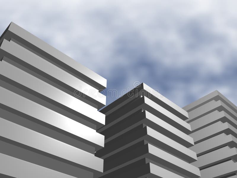 Gloomy urban buildings stock illustration. Illustration of built - 13152697