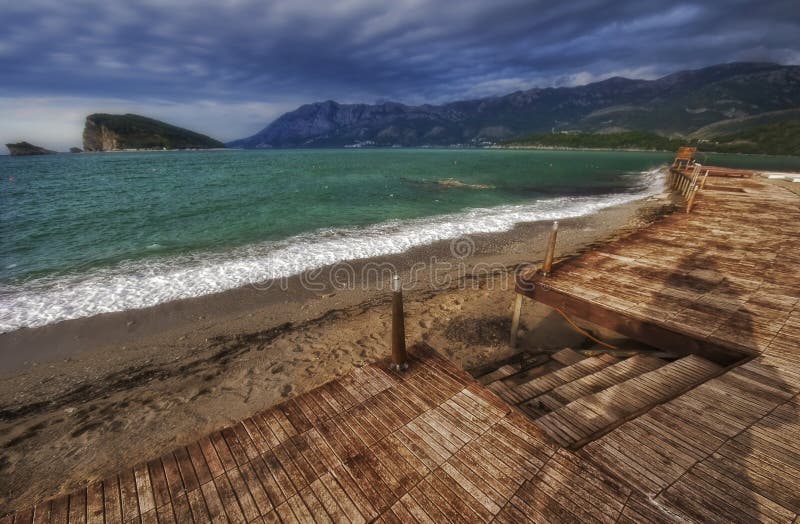 Gloomy weather of Budva stock image. Image of water, europe - 5129107