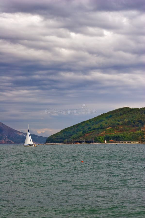 Gloomy weather of Budva stock image. Image of road, lock - 7312157