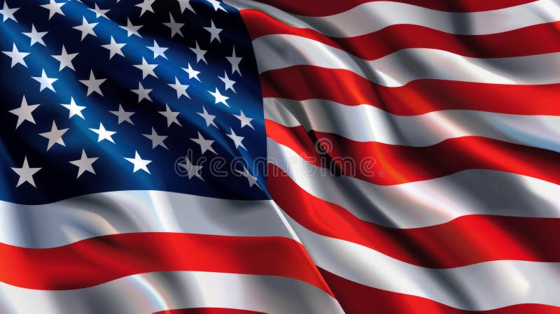 Glorious American Flag Waving in the Breeze Stock Image - Image of ...
