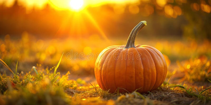 A Glorious Capture of a Glistening Pumpkin Basking in the Warm Honeyed ...