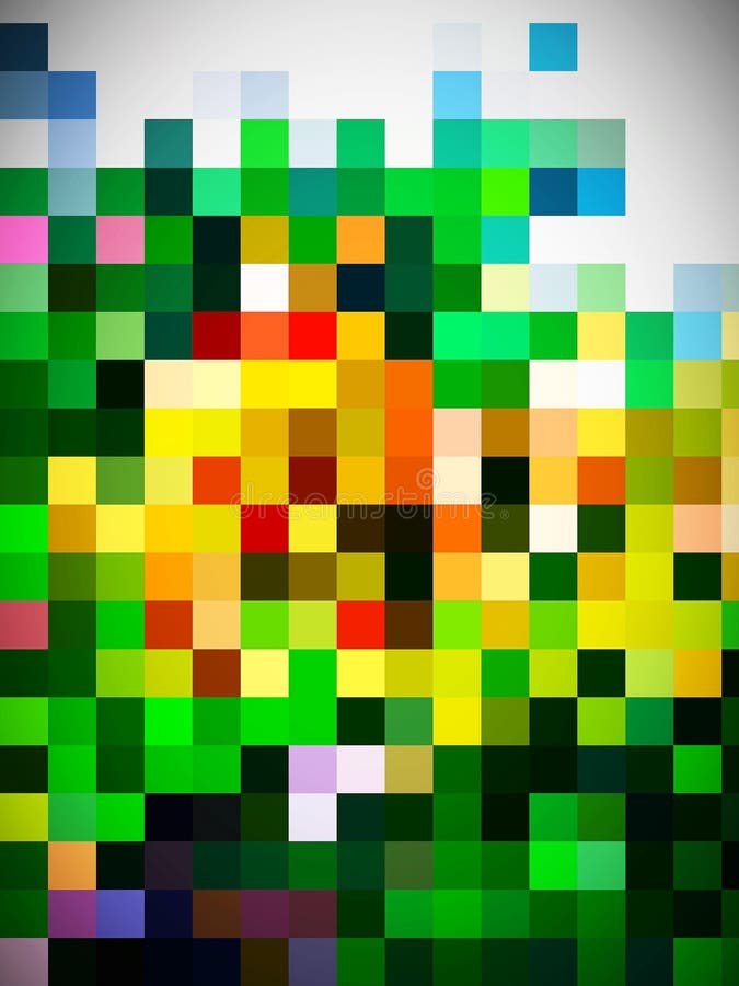 A Glorious Digital Pattern of Squares Mostly in Green and Yellow Colors ...