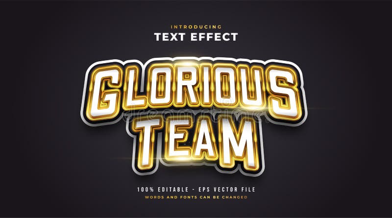 Glorious E-sport Text Style Effect in White and Gold. Editable Text ...