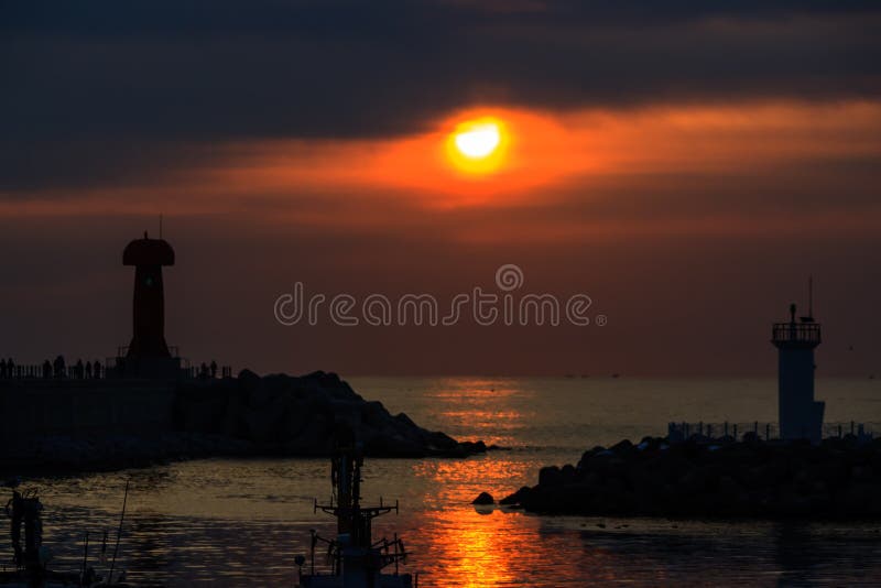 The Glorious Glow of the Winter Sea Stock Photo - Image of glorious ...