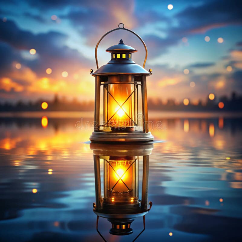 Glorious Lantern Reflection Icon Stock Illustration - Illustration of ...