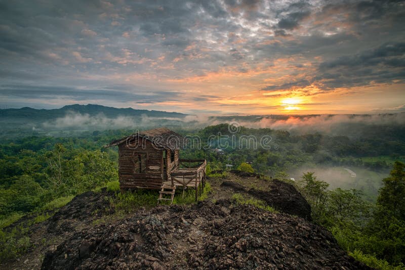 Glorious Morning from Gunung Ireng Stock Image - Image of tree, rock ...