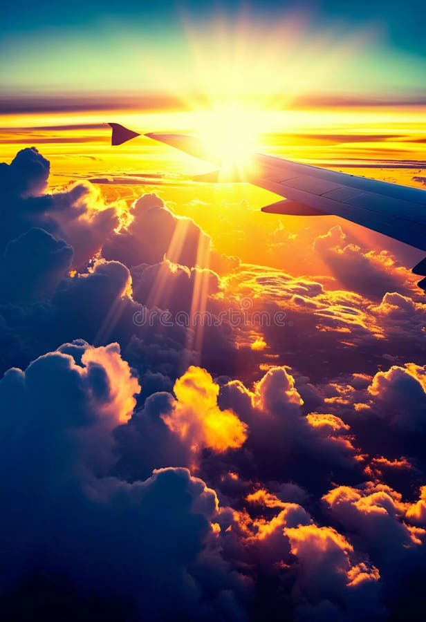 Glorious Rays of the Rising Sun Illuminate Fluffy Clouds Below ...