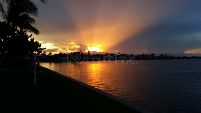 Sunset stock photo. Image of sunset, cloud, rays, glorious - 98254830