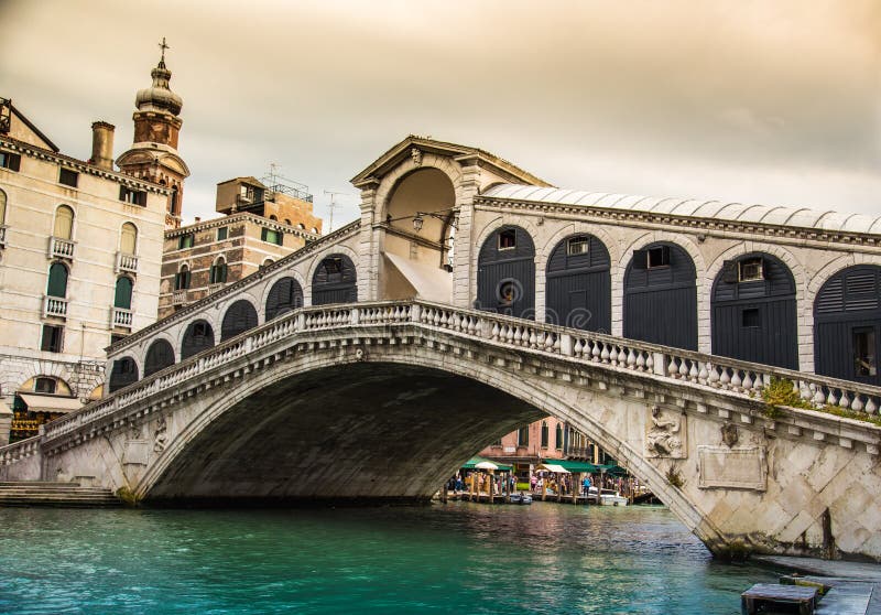 Glorious Rialto Bridge in Venice Editorial Photography - Image of ...