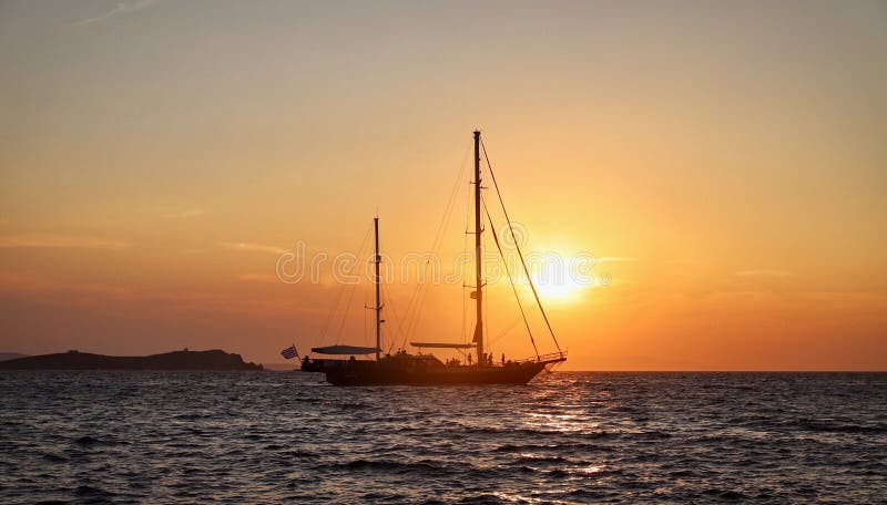 Sailing into the sunset stock image. Image of beach, peace - 80711701