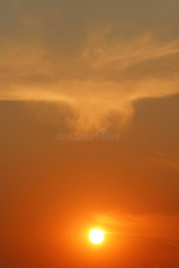 Glorious Sunset with Glowing Colors and a Bright White Sun Stock Image ...