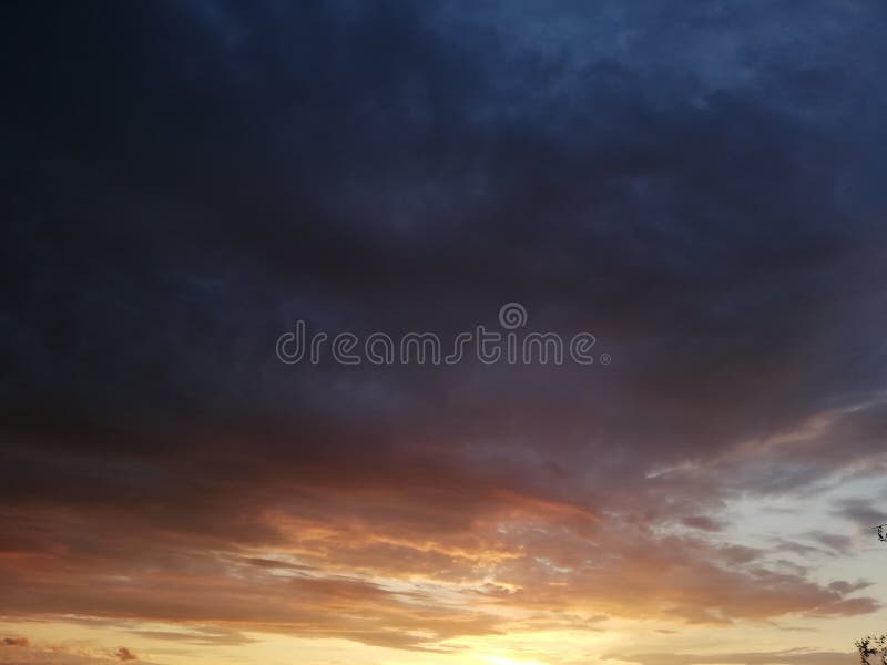 Glorious Sunset Sky with Clouds Layers that Accentuate the Horizon ...