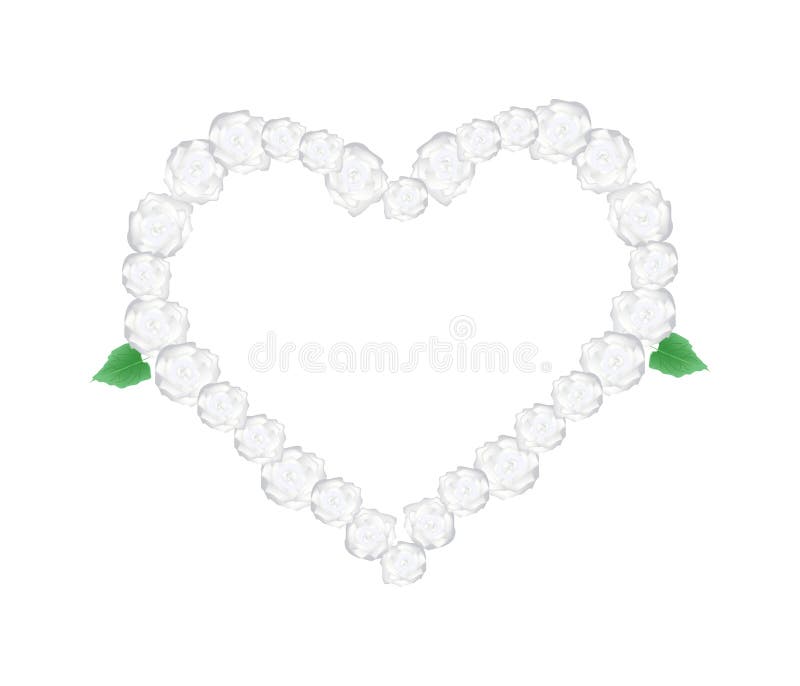 Glory Bower Flowers Blanche Dans La Forme De Coeur Illustration de ...